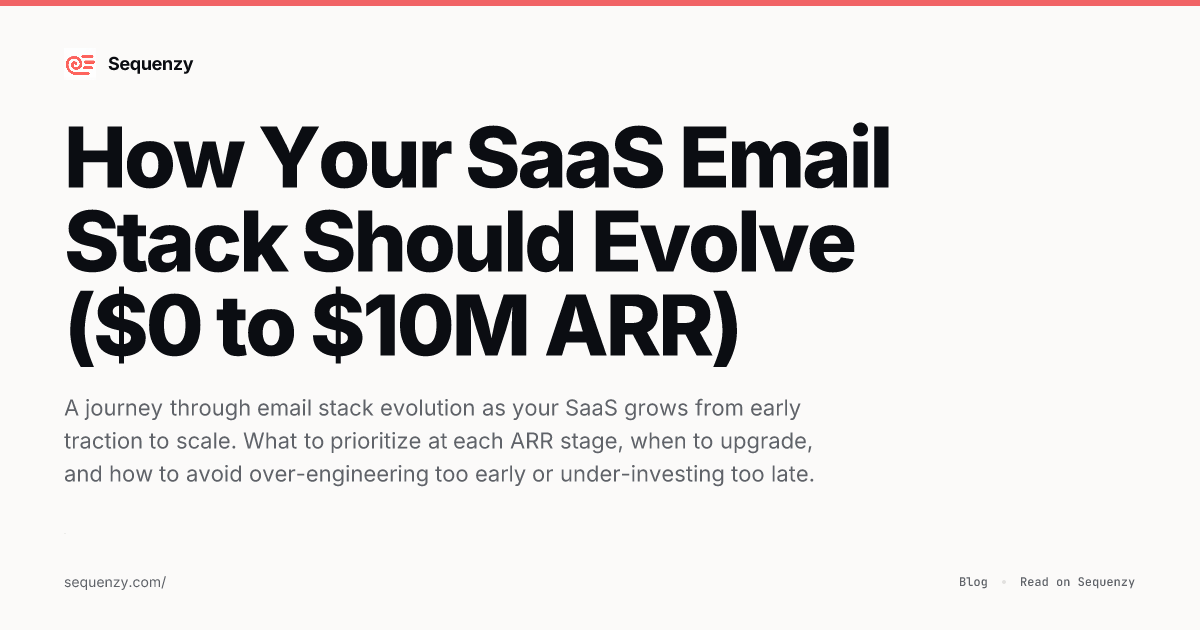 How Your SaaS Email Stack Should Evolve ($0 to $10M ARR) | Sequenzy