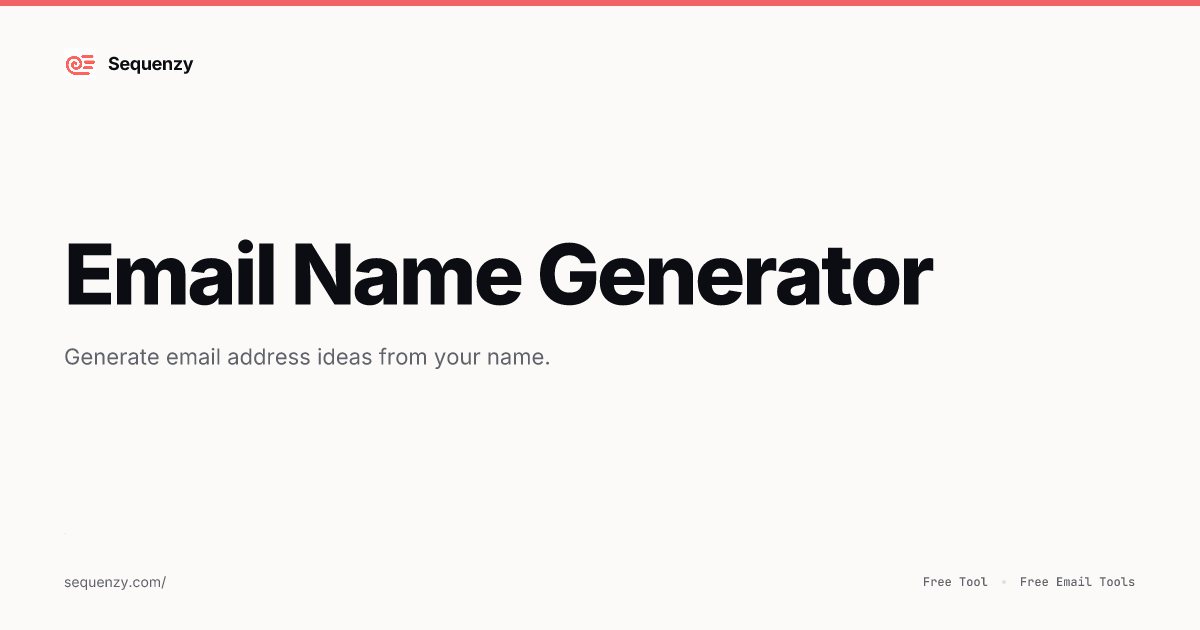 Email Name Generator | Sequenzy